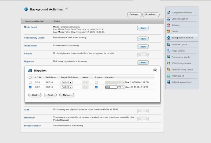Vess R2600Ti. migration.